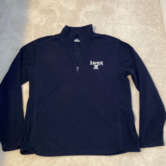 MV Sport | Tops | Xavier College Xl Navy 4 Zip Fleece With White ...